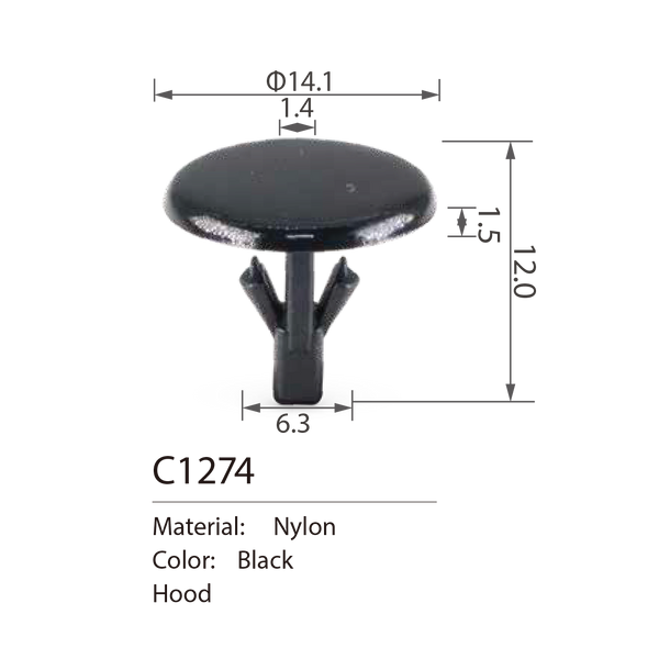 C1274 Hood Seal Clip – Pro Auto Rubber