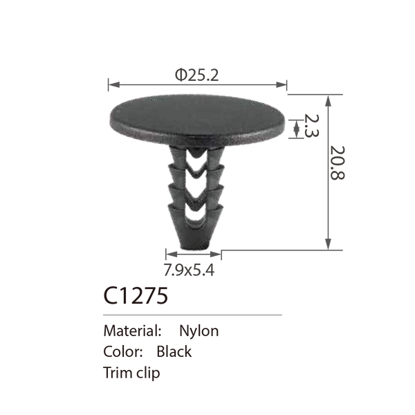 C1275 Interior Trim Clip – Pro Auto Rubber