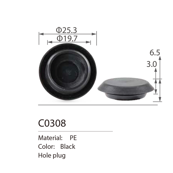 C0308 Hole Plug Button – Pro Auto Rubber