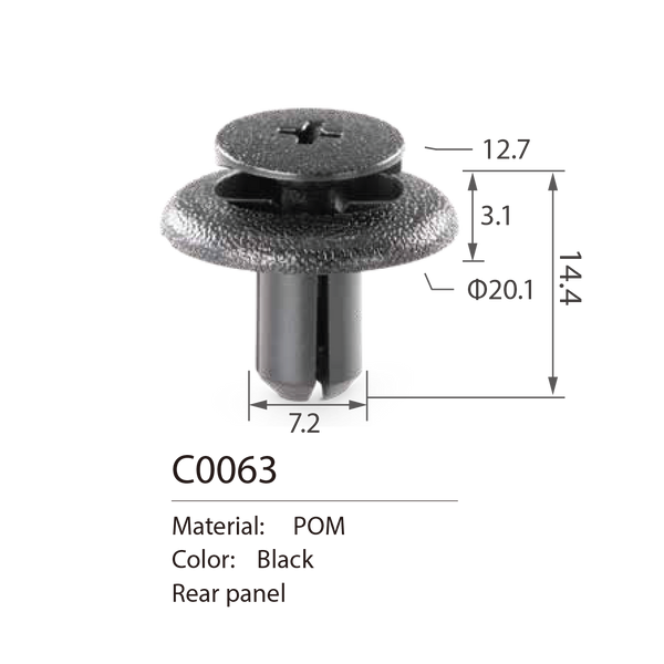 C0063 Push Type Retainer – Pro Auto Rubber