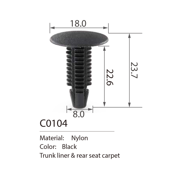 C0104 Fire Tree Rivet – Pro Auto Rubber