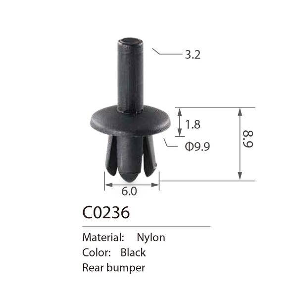 C0236 Push Type Retainer – Pro Auto Rubber