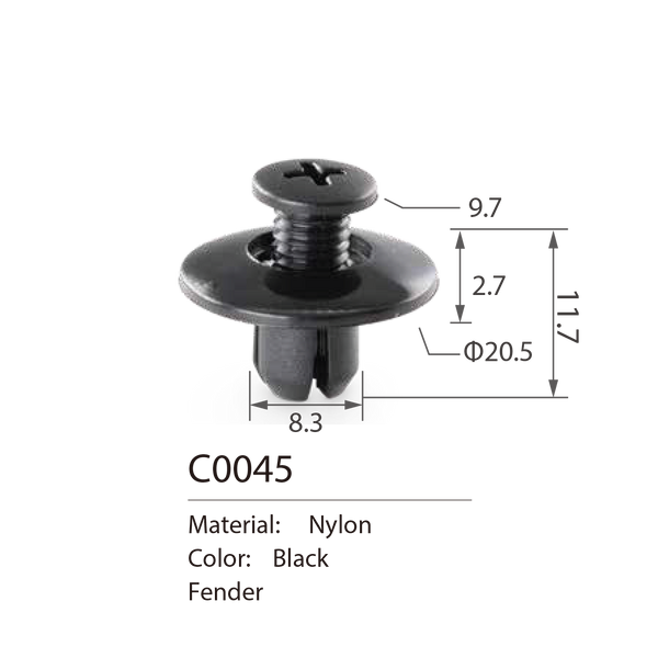 C0045 Push Type Retainer – Pro Auto Rubber
